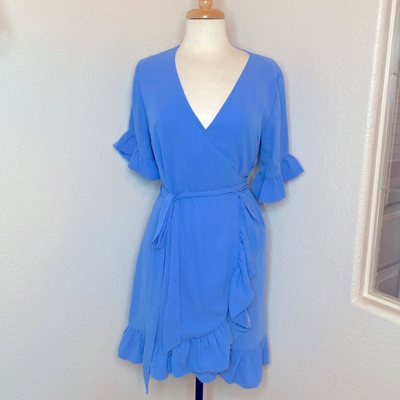 Gianni Bini | Dresses | Gianni Bini Blue Wrap Dress | Poshmark
